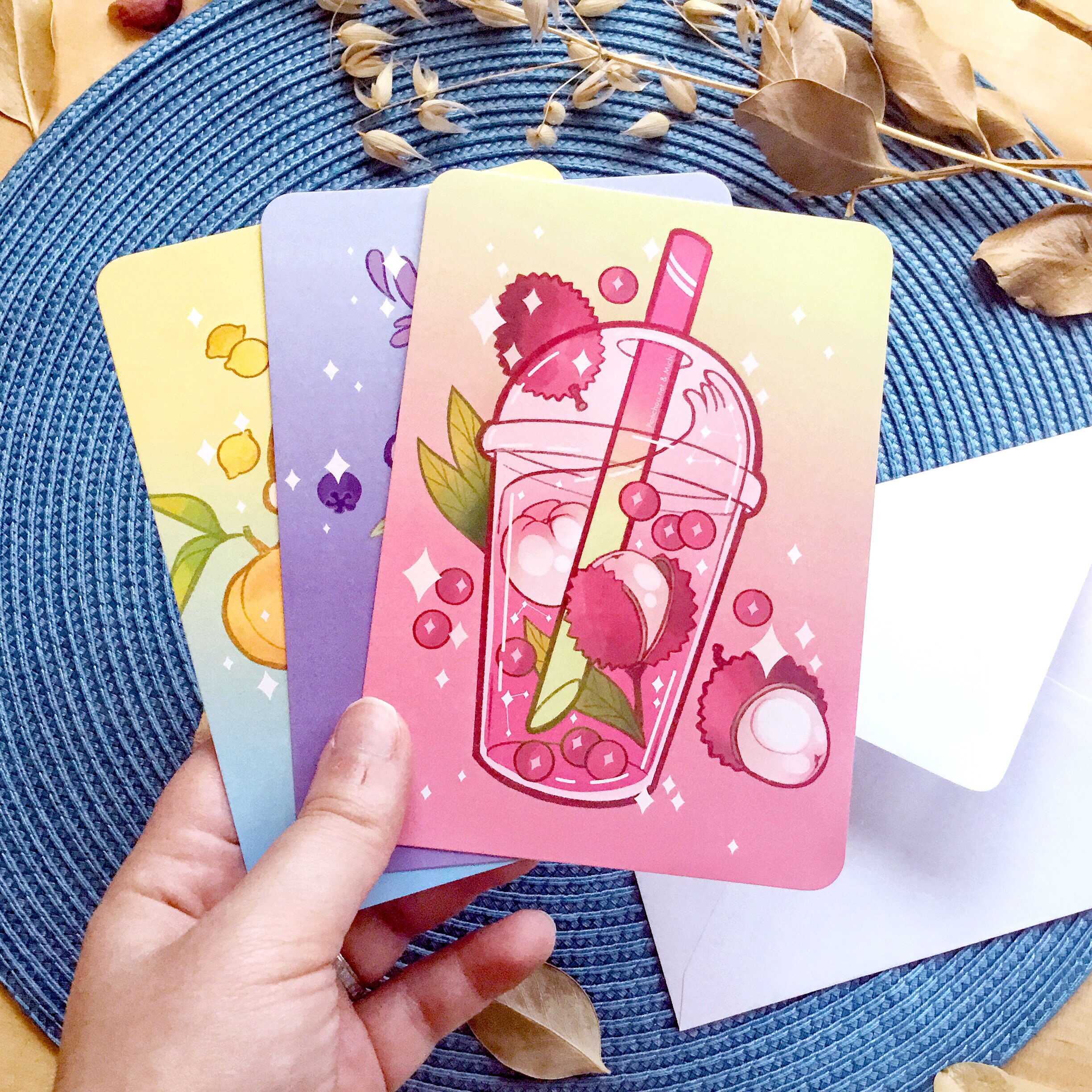 Bubble Tea • Lot de 3 cartes (A6) - Ponchou.net